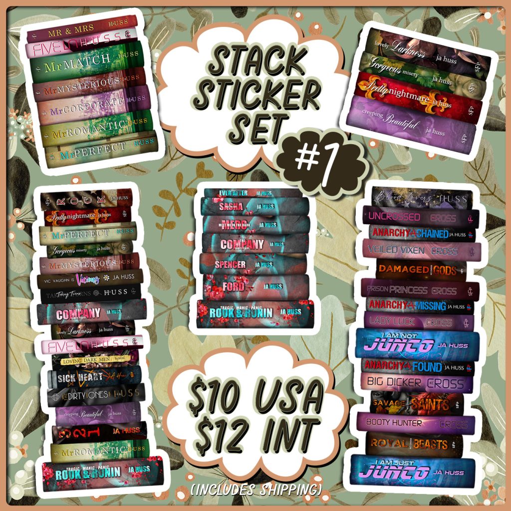 RESTOCK OF BOOK STACK STICKERS - NEW AND OLD - JA Huss